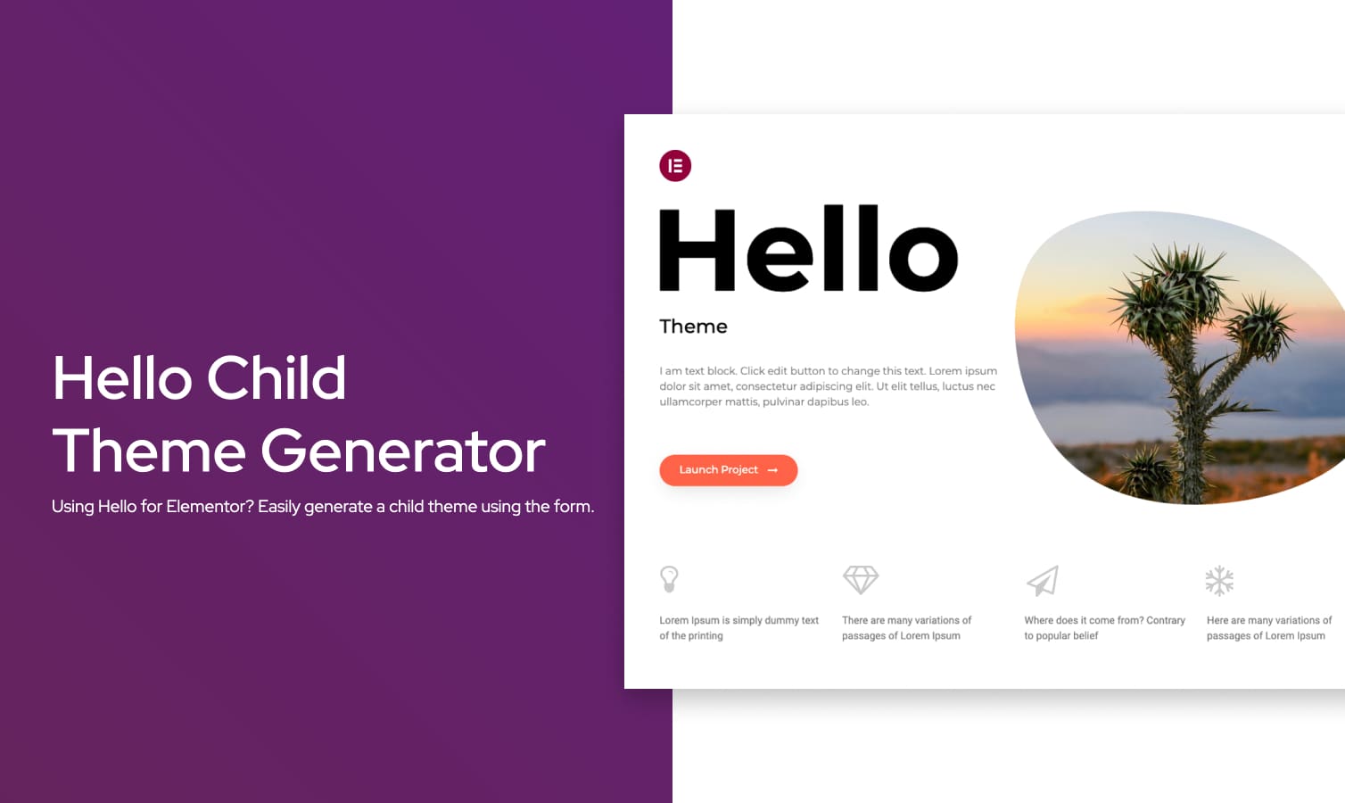 Hello Child Theme Generator by Matthew Woodard